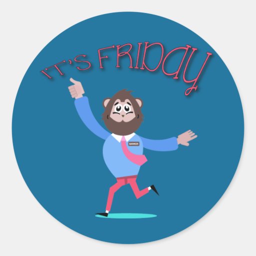 Happy Friday Classic Round Sticker | Zazzle