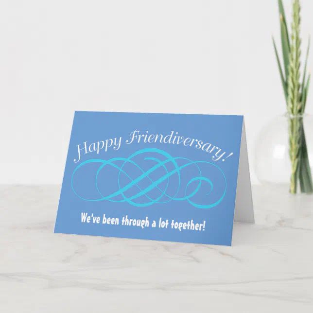 Happy Friendiversary Swirl Design Card | Zazzle