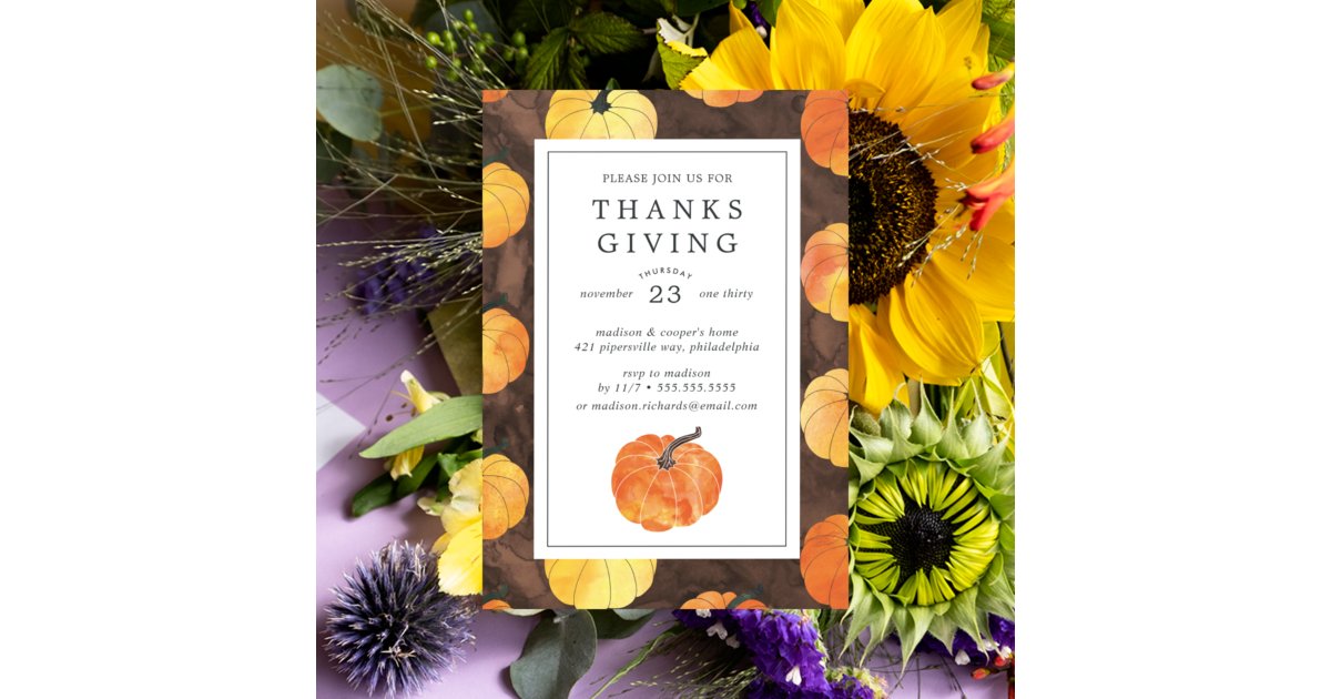Happy Friendsgiving | Give Thanks Invitation | Zazzle