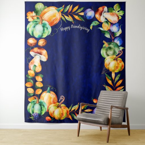 Happy Friendsgiving Photo Backdrop Fall Harvest | Zazzle