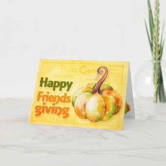 Happy Friendsgiving Thanksgiving Vintage Postcard | Zazzle