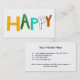 Happy fun colorful word art unique font design business card | Zazzle