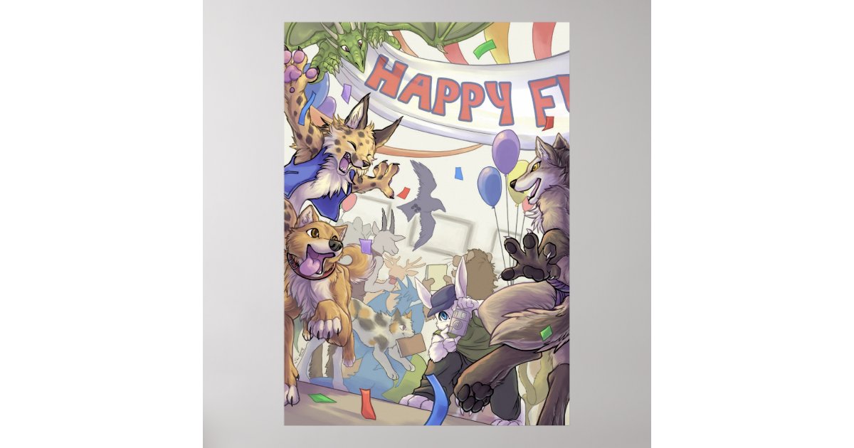 Happy furry con poster | Zazzle