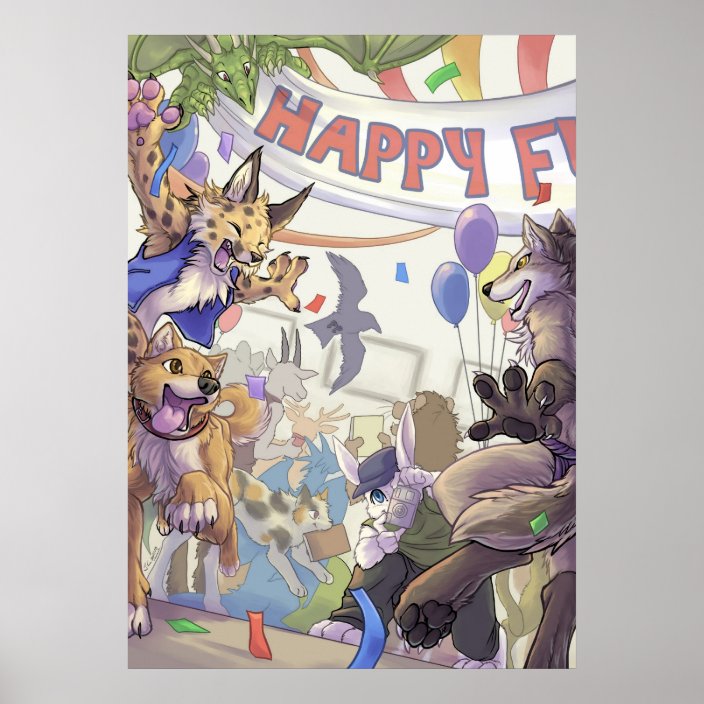 Happy furry con poster | Zazzle.com