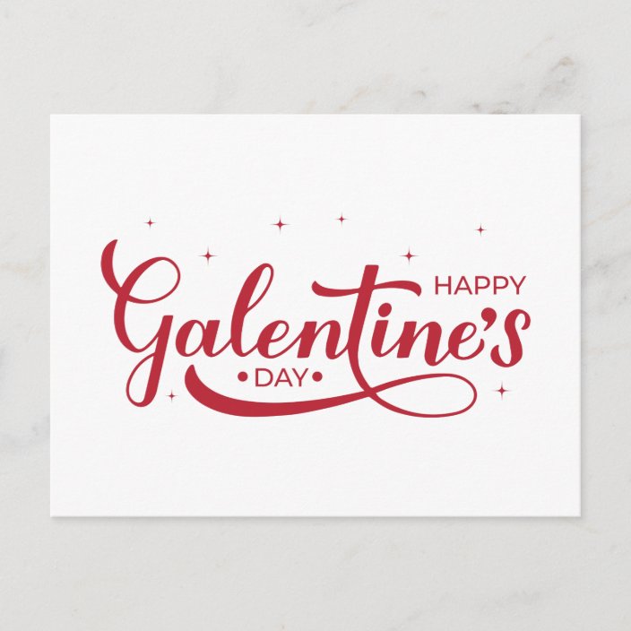 Happy Galentine’s Day calligraphy lettering Postcard | Zazzle.com