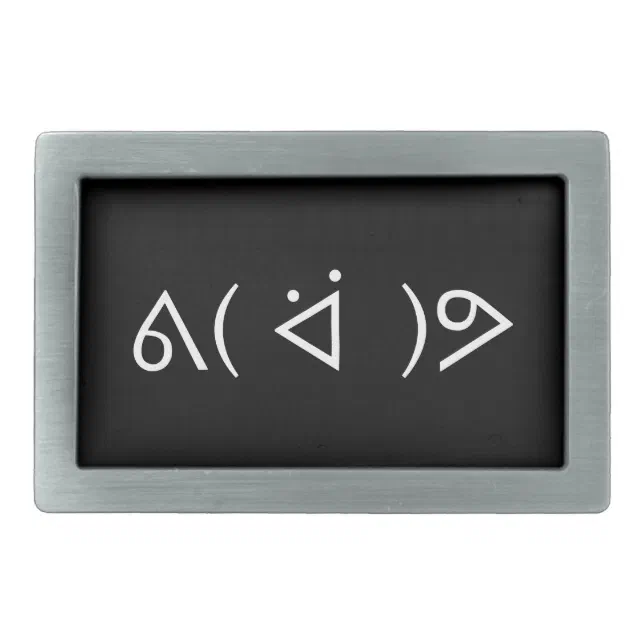 Happy Gary ᕕ( ᐛ )ᕗ Meme Emoticon Emoji Text Art Belt Buckle | Zazzle