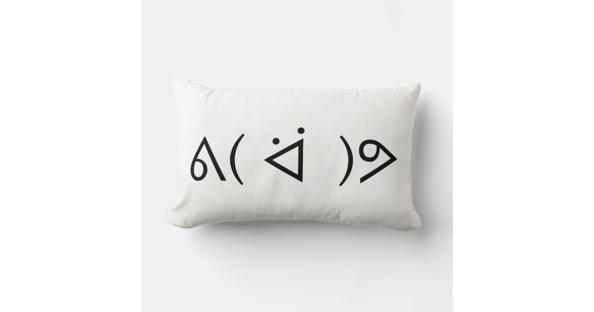 Happy Gary ᕕ( ᐛ )ᕗ Meme Emoticon Emoji Text Art Lumbar Pillow | Zazzle