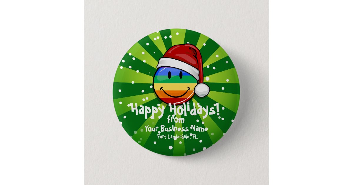 Happy Gay Lgbt Pride Flag Christmas Santa Button | Zazzle