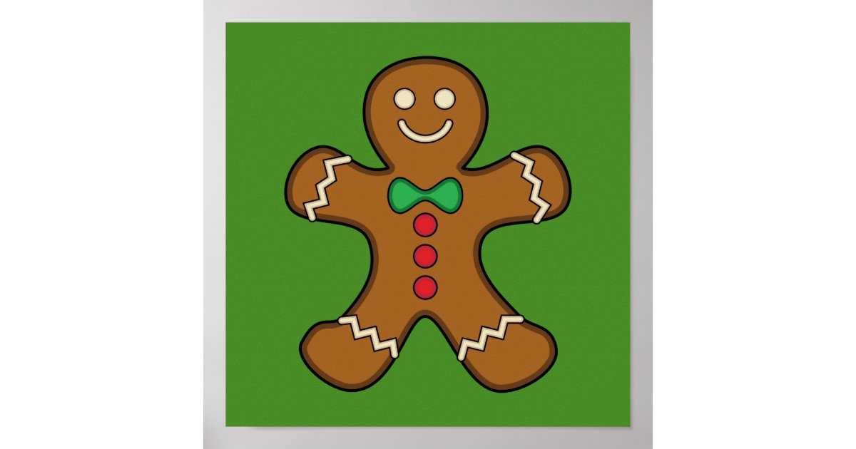 Happy Gingerbread Man Poster | Zazzle