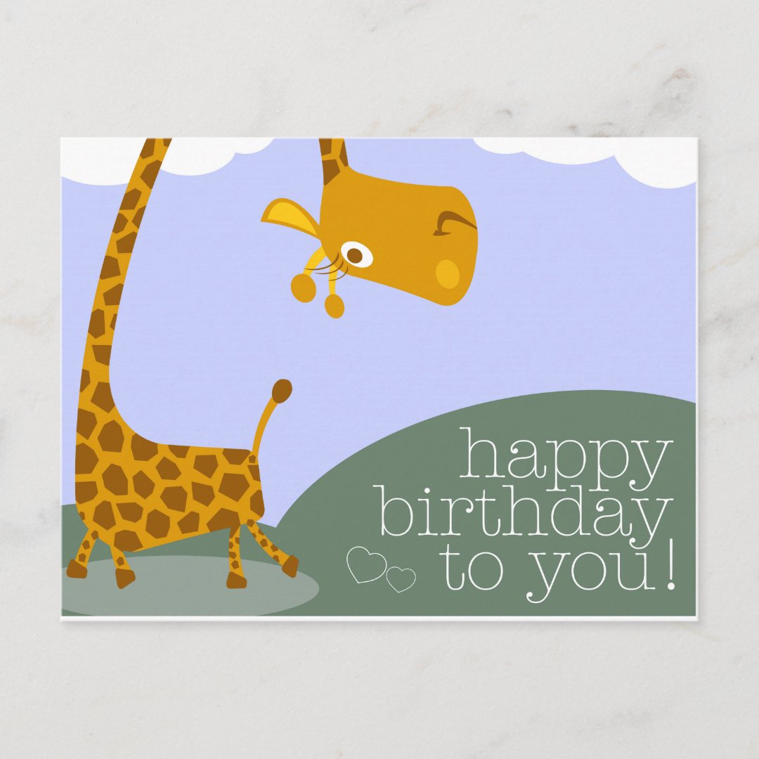 Happy Giraffe Birthday Greeting Card | Zazzle