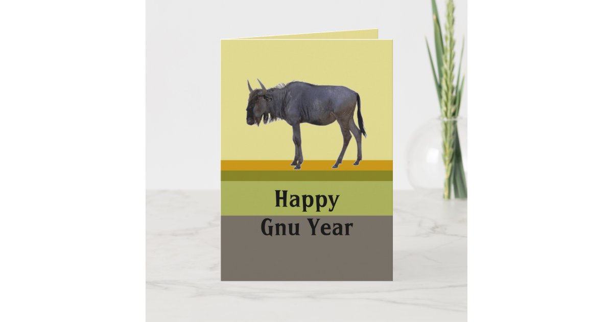 Happy Gnu Year Holiday Card | Zazzle