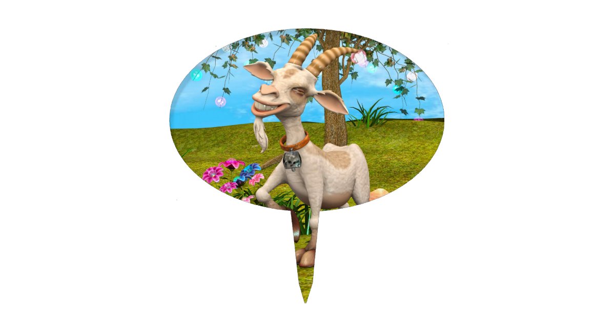 Happy Goat Cake Topper | Zazzle