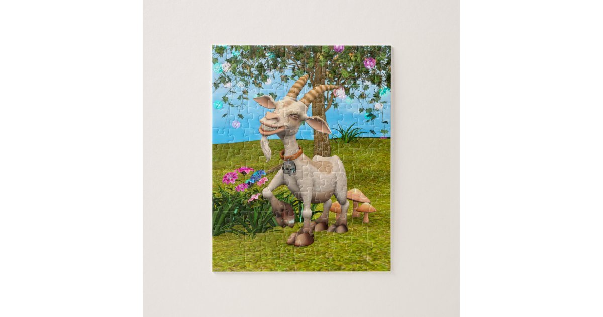 Happy Goat Jigsaw Puzzle | Zazzle