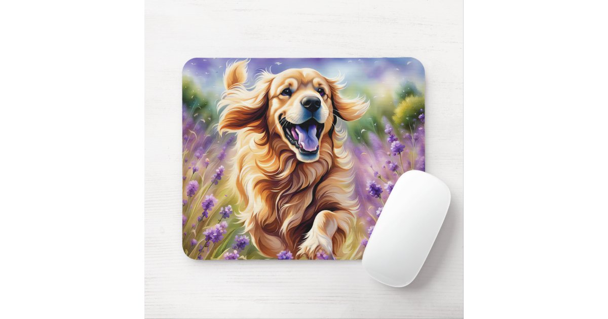 Happy Golden Retriever Mouse Pad | Zazzle