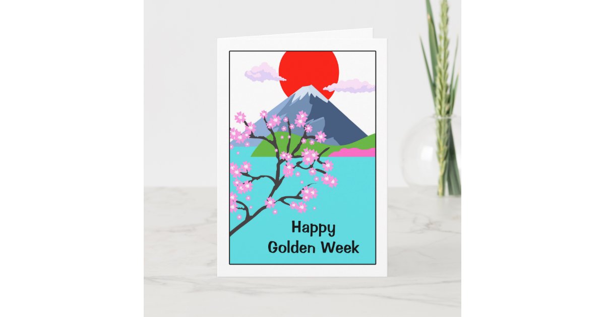 Happy Golden Week Japanese Cherry Blossoms Card | Zazzle
