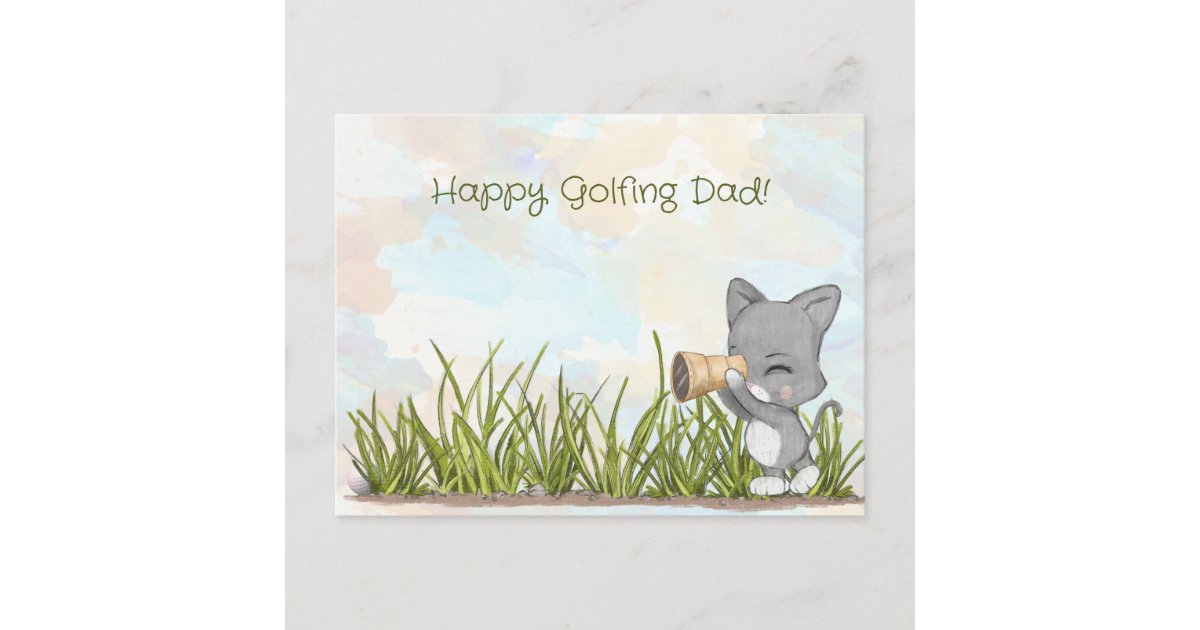 Happy Golfing Dad Funny Father's Day Postcard | Zazzle