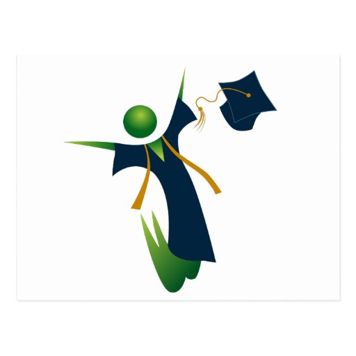 Happy Graduate Stick Figure Icon Postcard | Zazzle