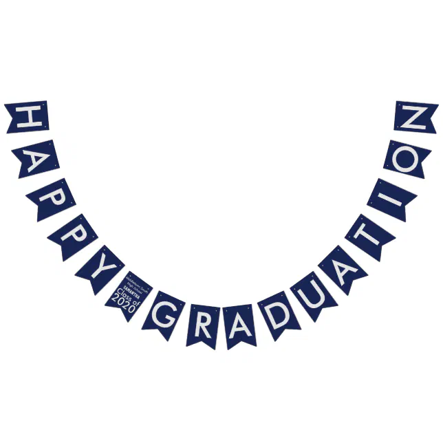 Happy Graduation Blue School Bunting Banner | Zazzle
