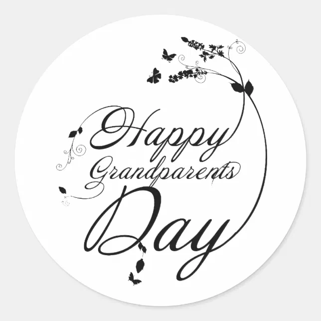 Happy grandparents day classic round sticker | Zazzle