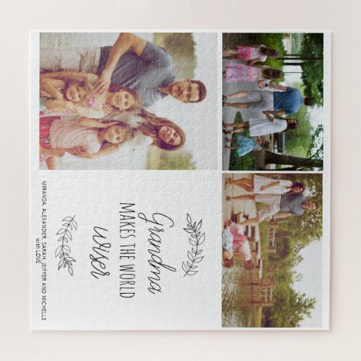 Happy grandparents day photo collage for grandma jigsaw puzzle | Zazzle
