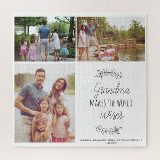 Happy grandparents day photo collage for grandma jigsaw puzzle | Zazzle.com
