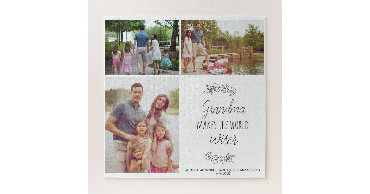 Happy grandparents day photo collage for grandma jigsaw puzzle | Zazzle