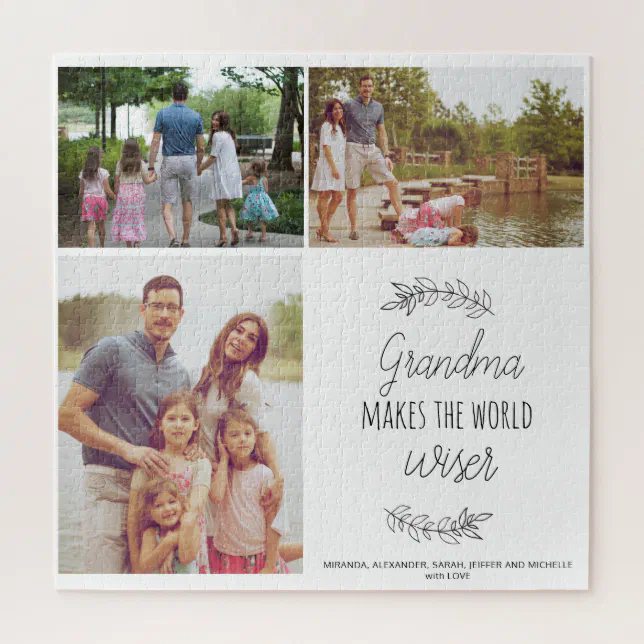 Happy grandparents day photo collage for grandma jigsaw puzzle | Zazzle