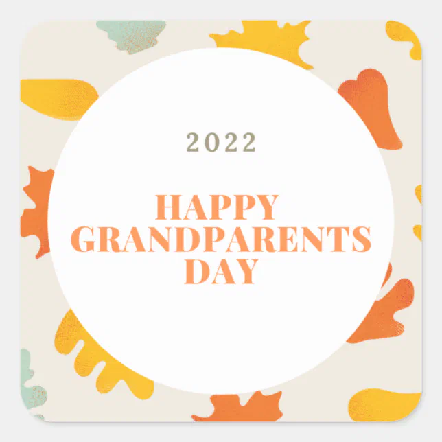Happy Grandparents Day Square Stickers | Zazzle