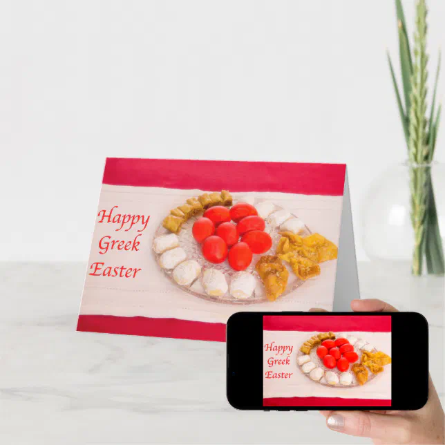 Happy Greek Easter With Greek Cookies Card | Zazzle
