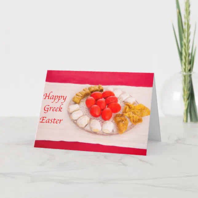 Happy Greek Easter With Greek Cookies Card | Zazzle
