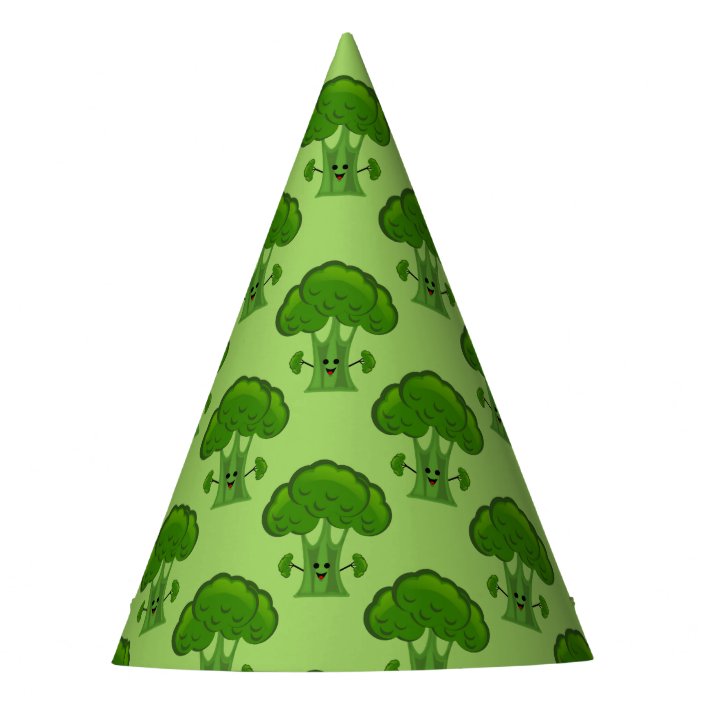 Happy Green Broccoli Party Hat | Zazzle.com