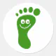 Happy Green Foot Classic Round Sticker | Zazzle
