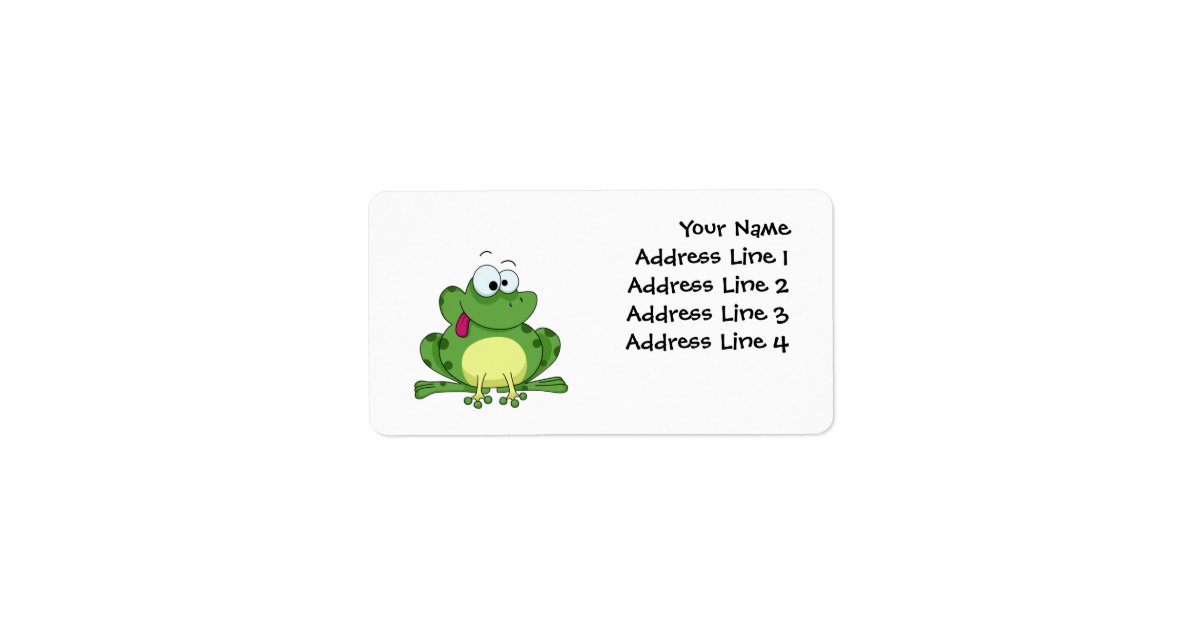 Happy Green Frog Label | Zazzle