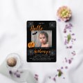 Happy Hallo-one Halloween 1st Birthday Photo Real Foil Invitation | Zazzle
