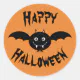 Happy Halloween Bat Classic Round Sticker | Zazzle