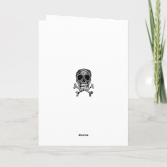 Happy Halloween Birthday Skull and Crossbones Card | Zazzle