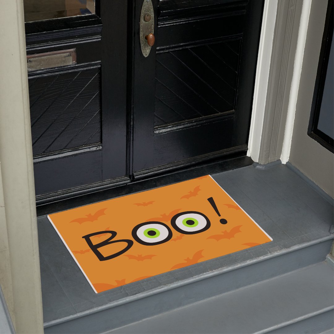Happy Halloween | Boo! Scary Bats Doormat | Zazzle