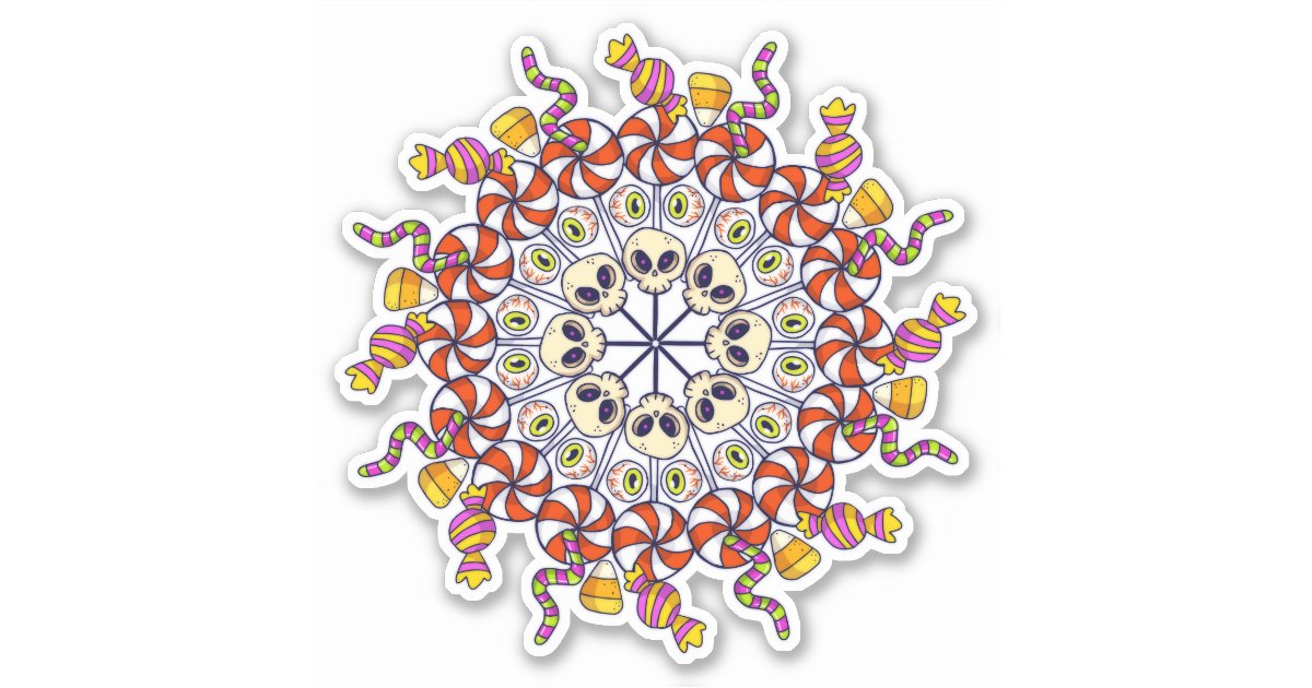 Happy Halloween Candy Collage Sticker | Zazzle