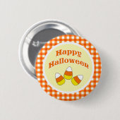 Happy Halloween Candy Corn Button | Zazzle
