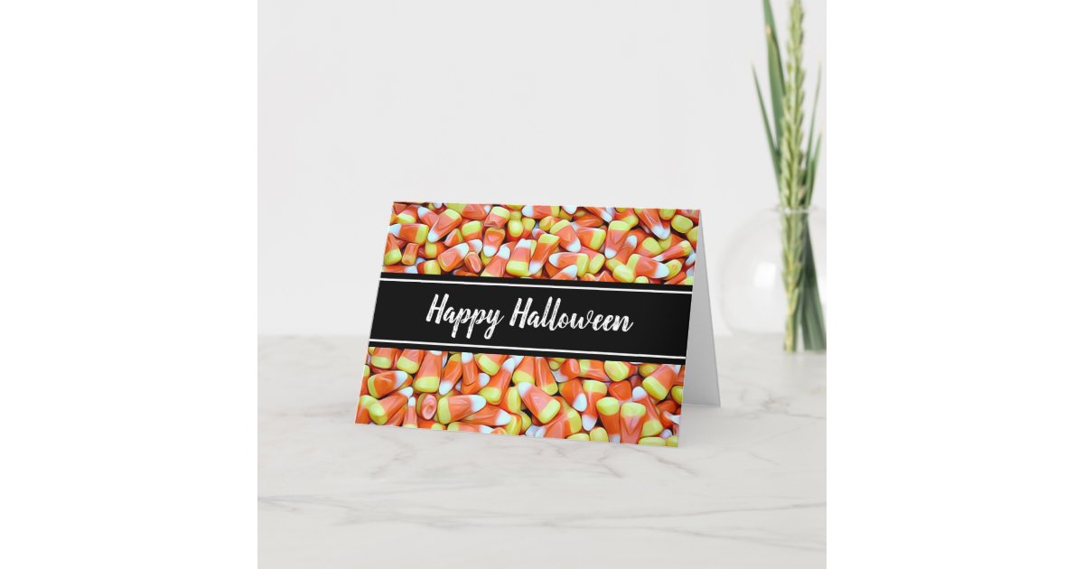 Happy Halloween Candy Corn Card | Zazzle