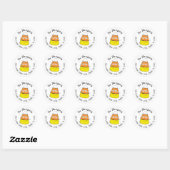 Happy Halloween Candy Corn Cute Whimsical Classic Round Sticker | Zazzle