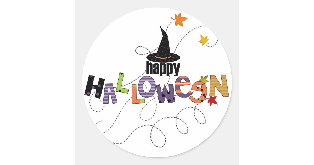 Happy Halloween Classic Round Sticker | Zazzle