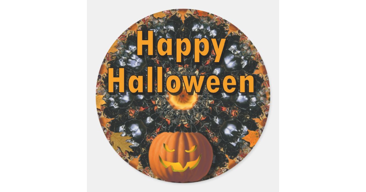 Happy Halloween Classic Round Sticker | Zazzle