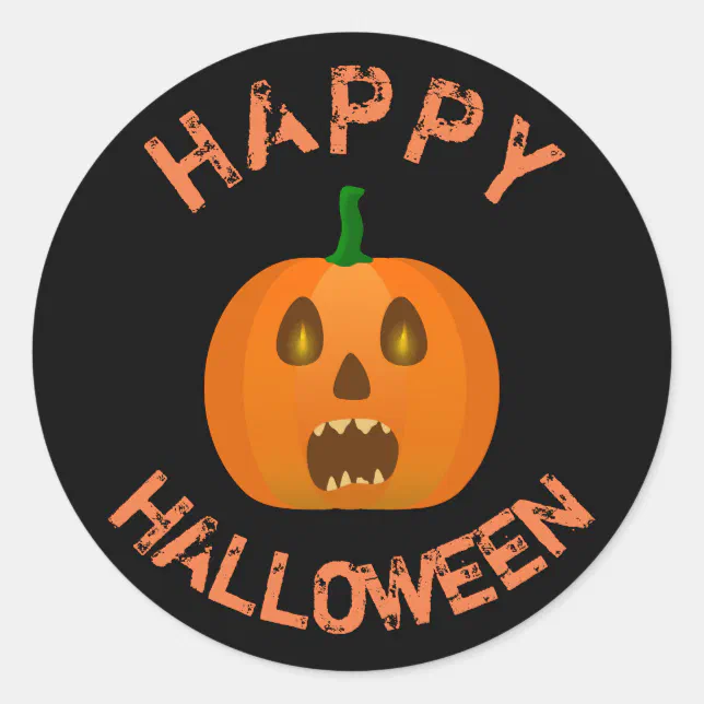 Happy Halloween Classic Round Sticker | Zazzle