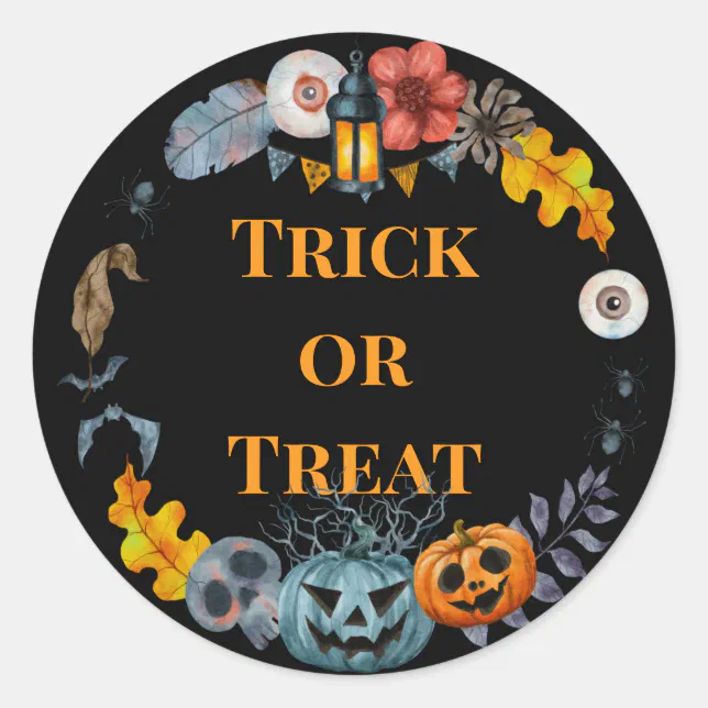 Happy Halloween Costume Party Pumpkin Classic Round Sticker | Zazzle
