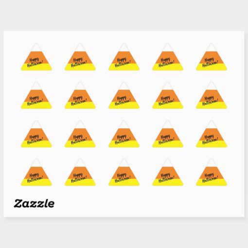 Happy Halloween Cute Candy Corn Triangle Sticker | Zazzle