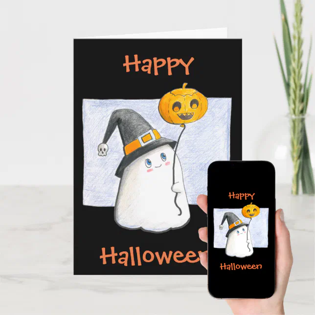 Happy Halloween / Cute Ghost Card | Zazzle