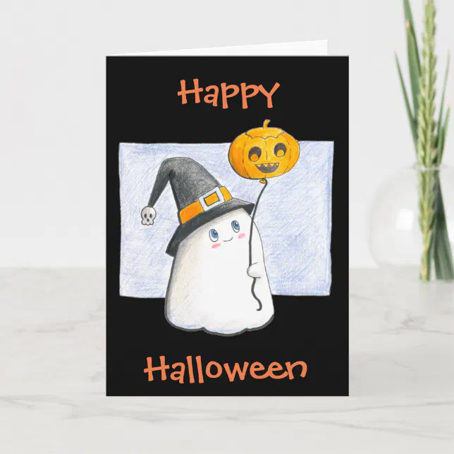 Happy Halloween / Cute Ghost Card | Zazzle