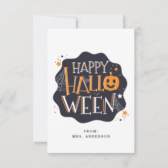 Happy Halloween Cute Kids Classroom Card | Zazzle