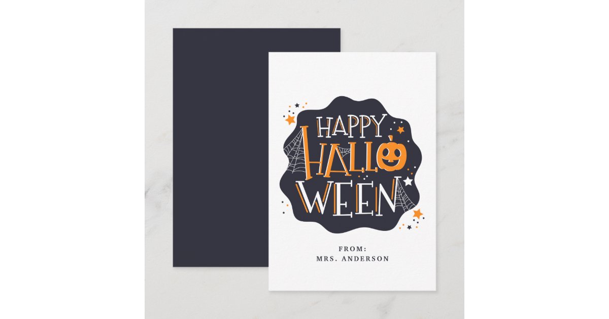 Happy Halloween Cute Kids Classroom Card | Zazzle